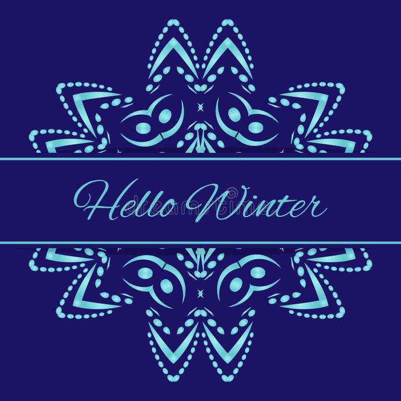 Hello Winter. Winter Blue Snowflake on Blue Background. Banner ...