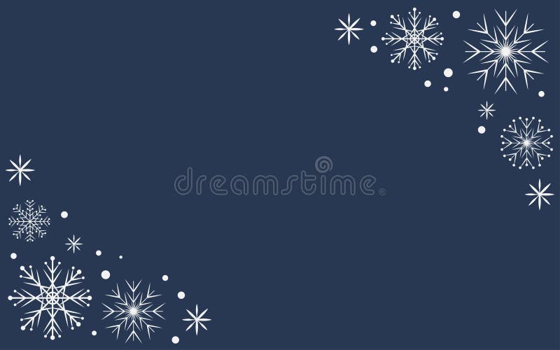 Hello, Winter Border, Snow Night. Falling Snowflakes on Dark Blue ...