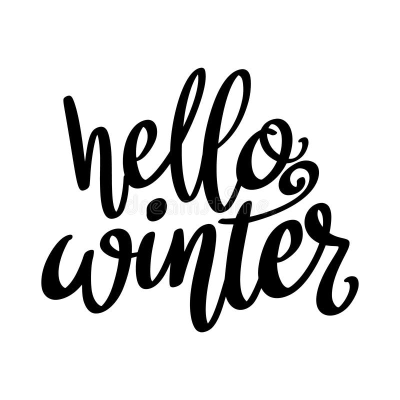 Hello Winter. Lettering Phrase Isolated on White Stock Vector ...