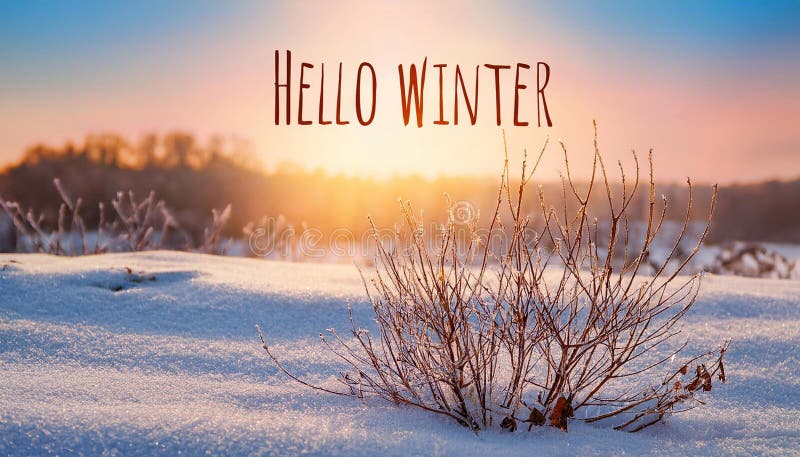 Hello Winter Poster Design stock illustration. Illustration of ...