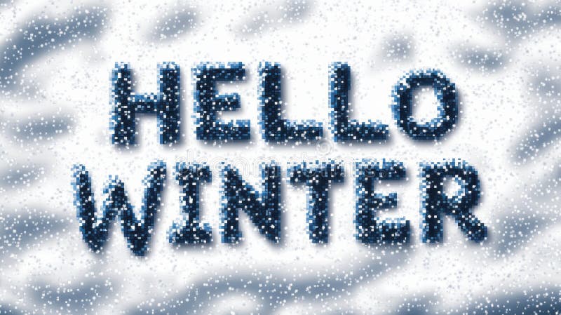 Hello Winter: Snowy Greeting Text on Wintry Background Stock Photo ...