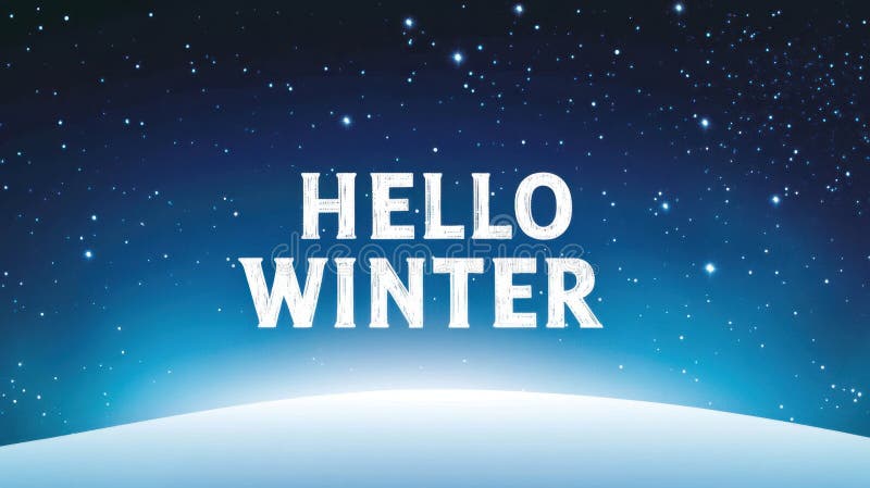 Hello Winter: Sparkling Snowflakes and Starry Night Sky Stock Photo ...