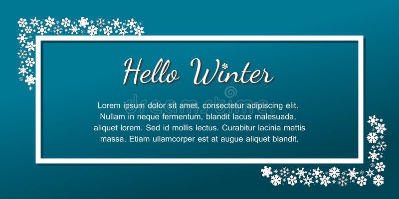 Hello winter template. stock vector. Illustration of symbol - 341280742