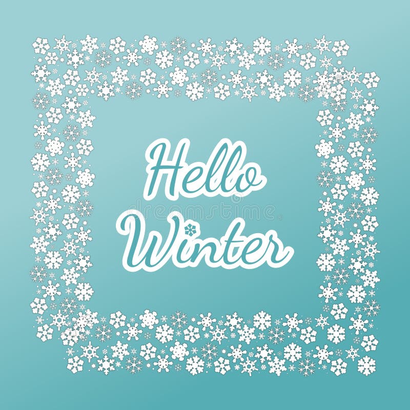 Hello winter template. stock illustration. Illustration of greeting ...