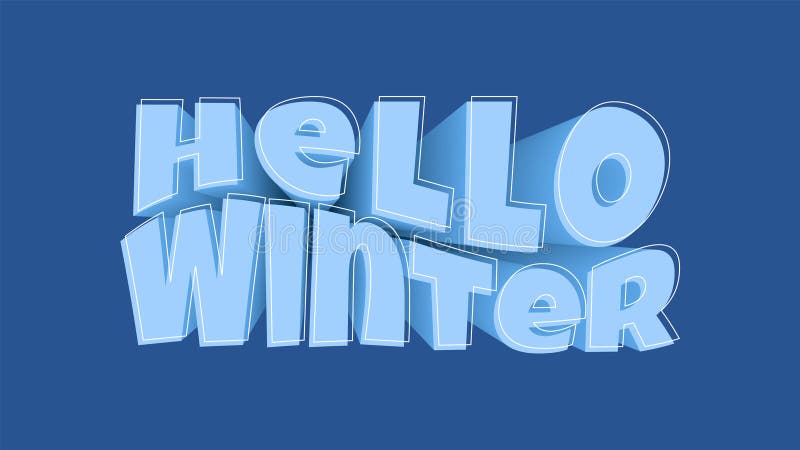 Hello Winter Text 3d Effect. Editable Blue Background with Lettering ...