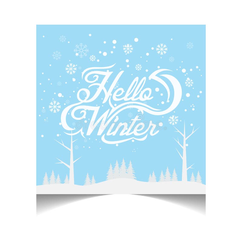 Hello Winter Title in Snow Background Vector Illustration Stock Vector ...