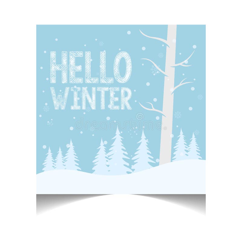Hello Winter Title in Snow Background Vector Illustration Stock Vector ...