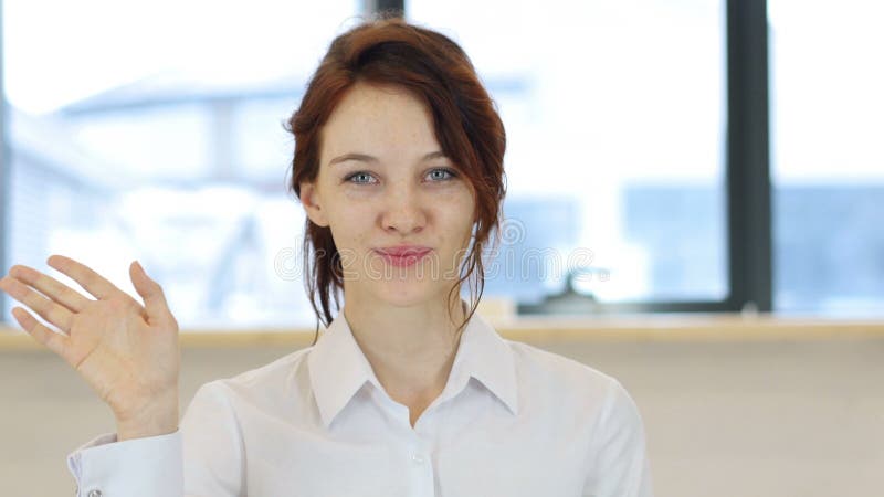 Old Woman Waving Hand To Say Hello on White Background Stock Footage ...