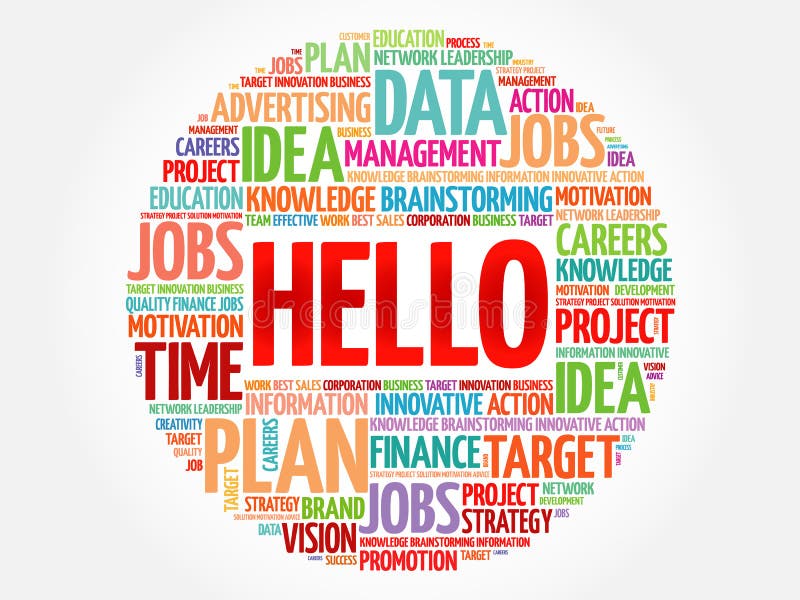 HELLO word cloud stock illustration. Illustration of helo - 205713018