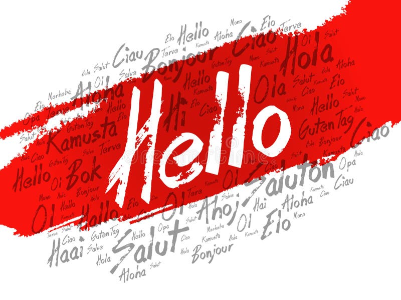 Hello Word Cloud in Different Languages Stock Illustration ...