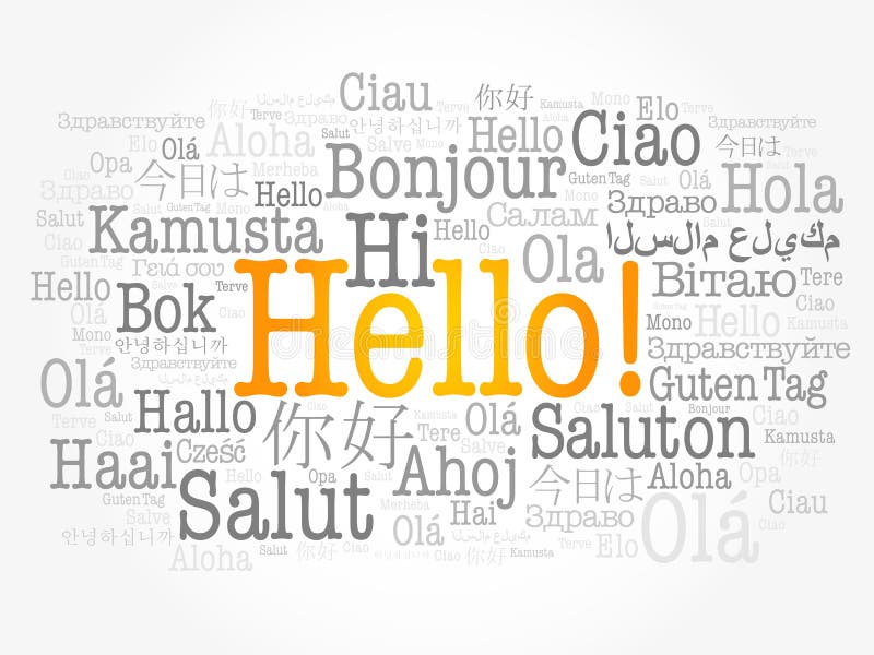 Hello Word Cloud Collage Different Languages Stock Illustrations – 421 ...