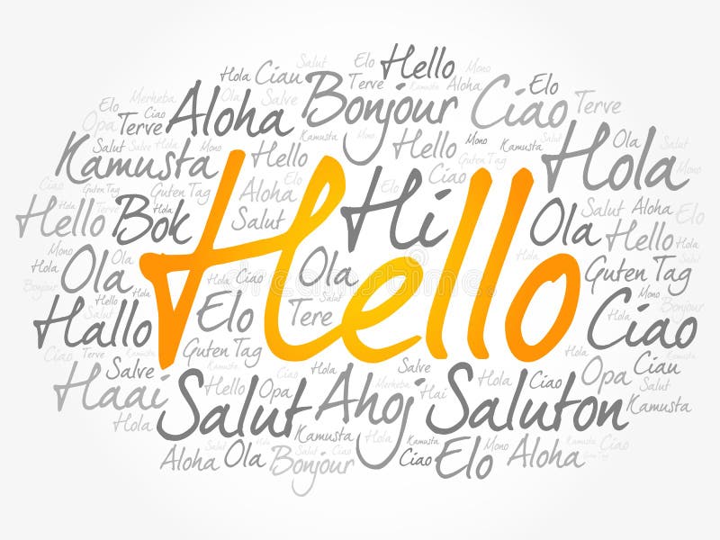 Hello Word Cloud Collage Different Languages Stock Illustrations – 421 ...