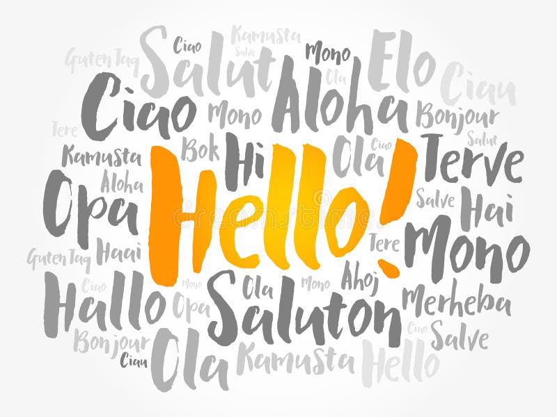 Hello Word Cloud Collage Different Languages Stock Illustrations – 421 ...