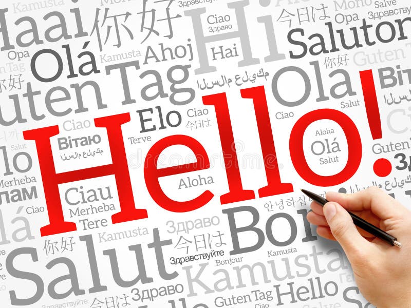 Hello in Different Languages Word Cloud Stock Illustration ...