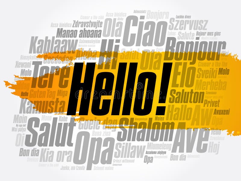 Hello Word Cloud in Different Languages Stock Illustration ...