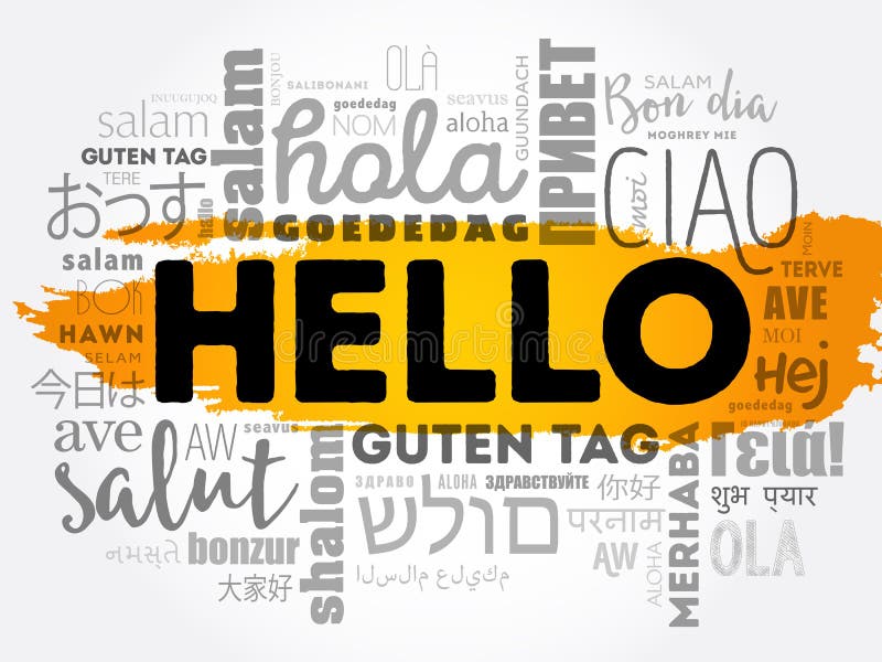 Hello Word Cloud in Different Languages Stock Illustration ...