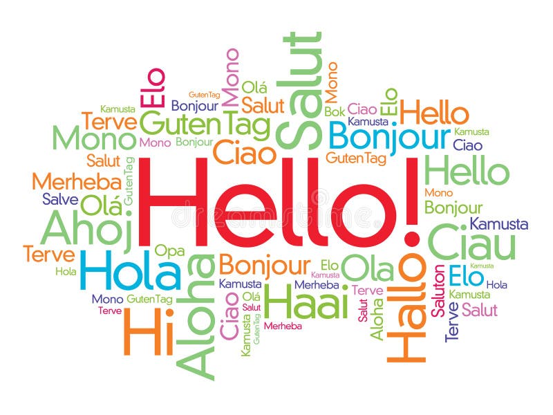 Hello Word Cloud in Different Languages Stock Illustration ...