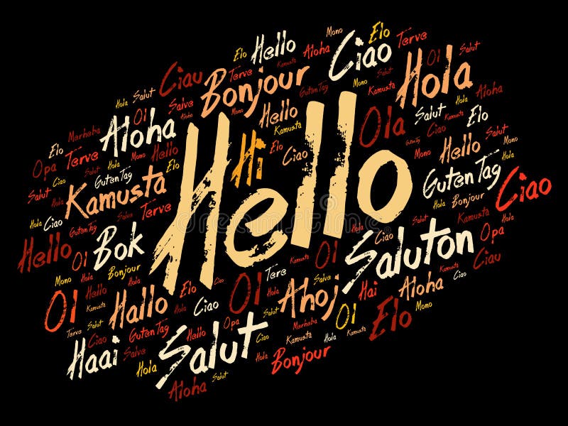 Hello Word Cloud in Different Languages Stock Illustration ...