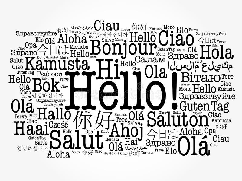 Hello Word Cloud in Different Languages Stock Illustration ...