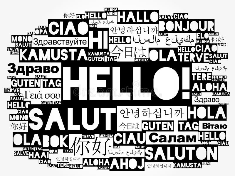 Hello Word Cloud in Different Languages Stock Illustration ...