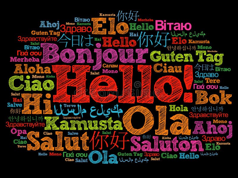 Hello Word Cloud Collage Different Languages Stock Illustrations – 421 ...