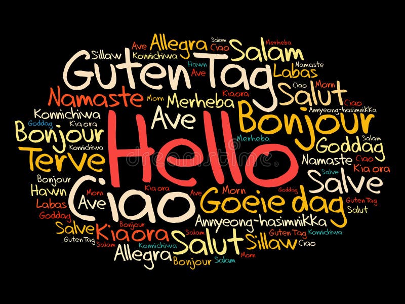 Hello Word Cloud in Different Languages Stock Illustration ...