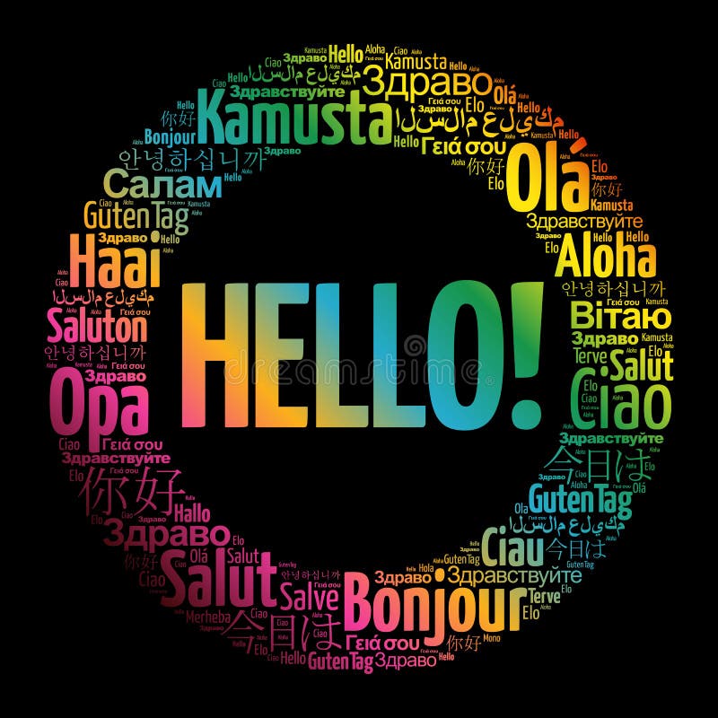 Hello Word Cloud Collage Different Languages Stock Illustrations – 421 ...