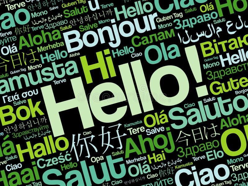 Word Hello in Different Languages, Presentation Background Stock Photo ...