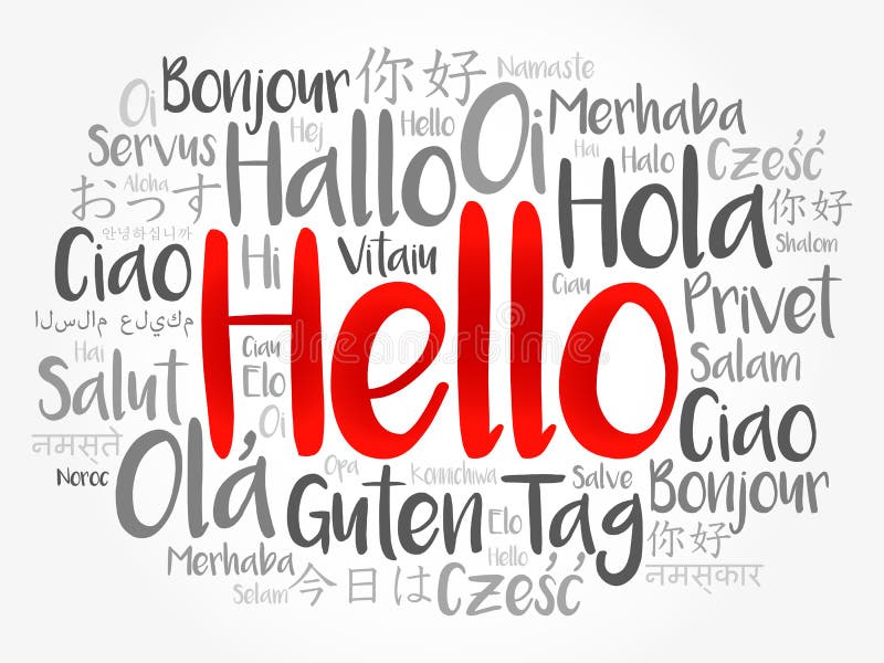 Hello Word Cloud in Different Languages Stock Illustration ...