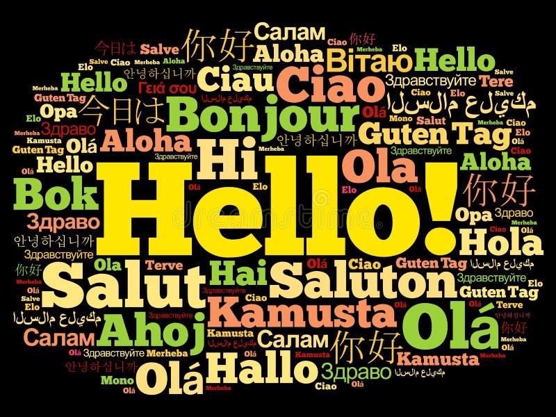 Hello Word Cloud in Different Languages Stock Illustration ...
