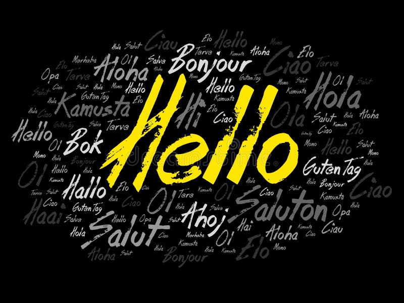 Hello word cloud stock illustration. Illustration of global - 199044960