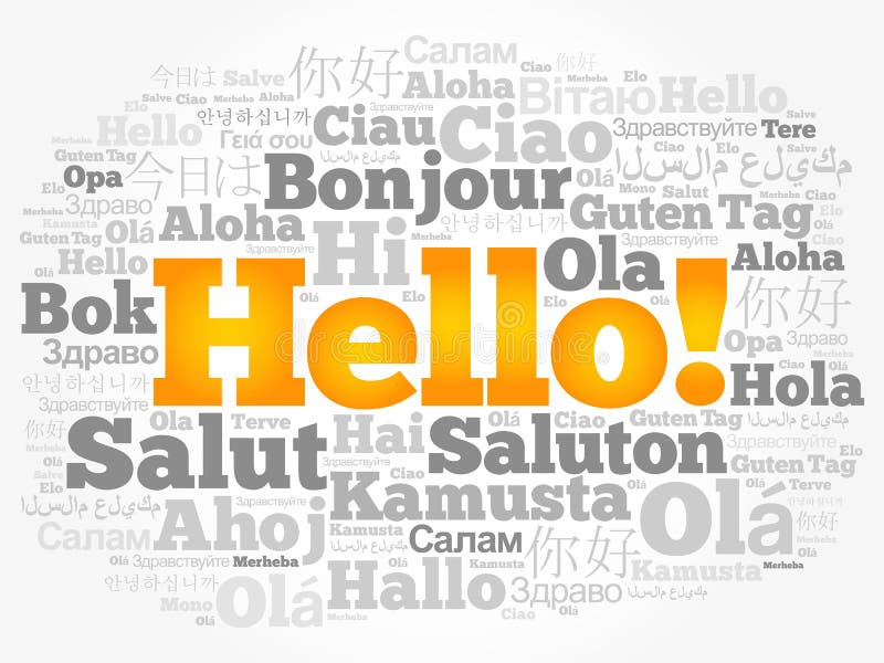 Hello Word Cloud in Different Languages Stock Illustration ... Hello Word Cloud in Different Languages Stock Illustration ...