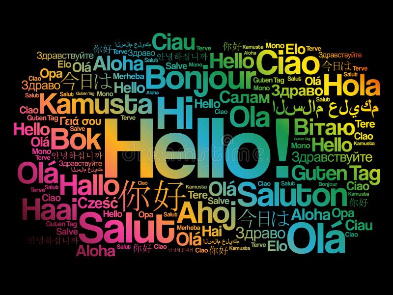 Hello Word Cloud in Different Languages Stock Illustration ...