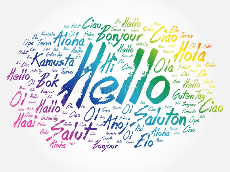 Hello Word Cloud Collage Different Languages Stock Illustrations – 421 ...