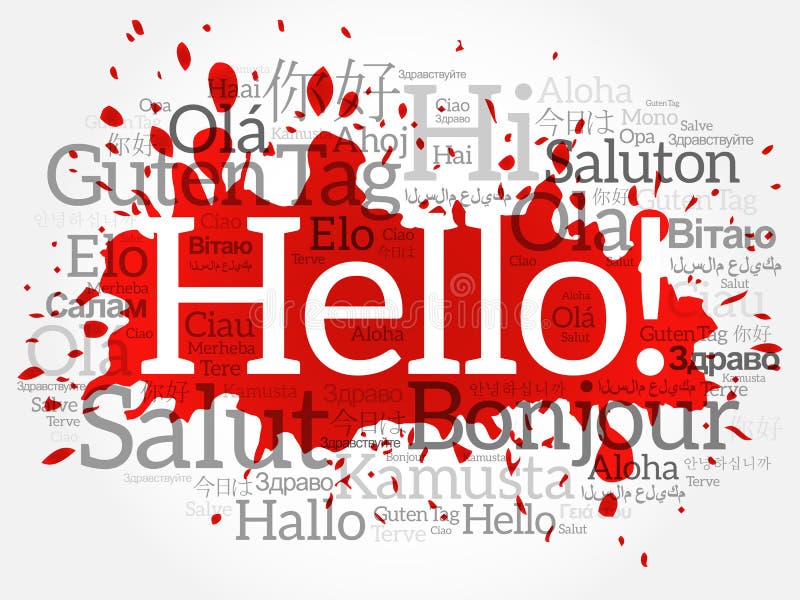 Hello Word Cloud in Different Languages Stock Illustration ...