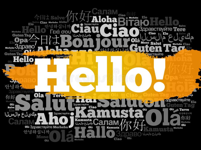Hello Word Cloud Collage Different Languages Stock Illustrations – 344 ...