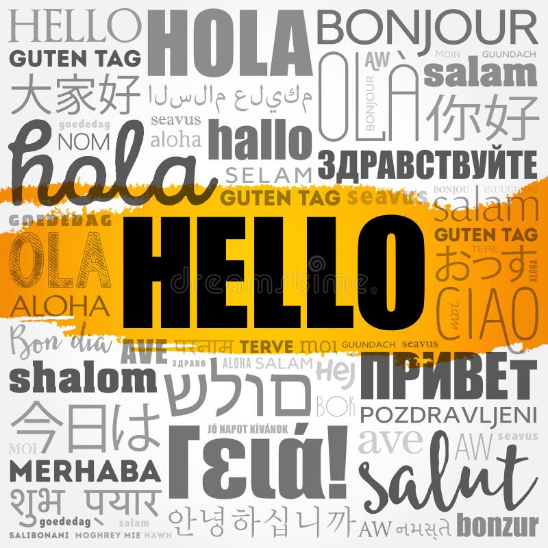 Hello Word Cloud Collage Different Languages Stock Illustrations – 421 ...