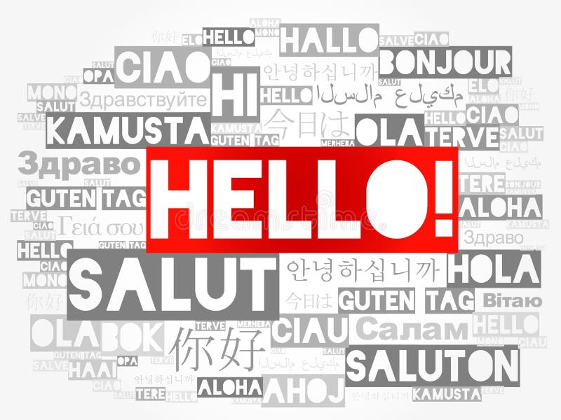 Hello Word Cloud in Different Languages Stock Illustration ...