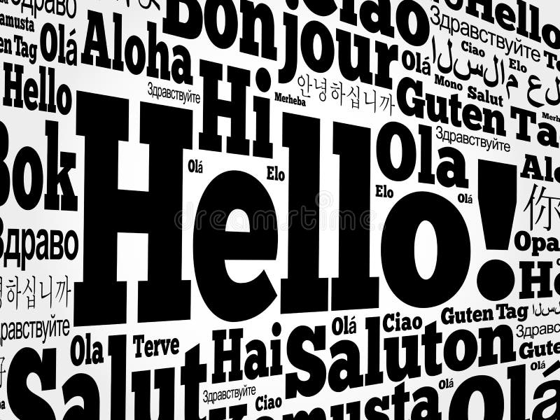 Hello Word Cloud in Different Languages Stock Illustration ...
