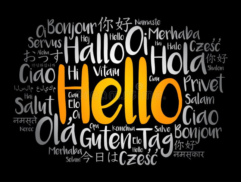 Hello Word Cloud in Different Languages of the World Stock Illustration ...