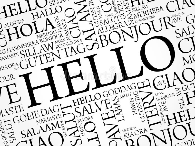 Hello Word Cloud in Different Languages of the World Stock Illustration ...