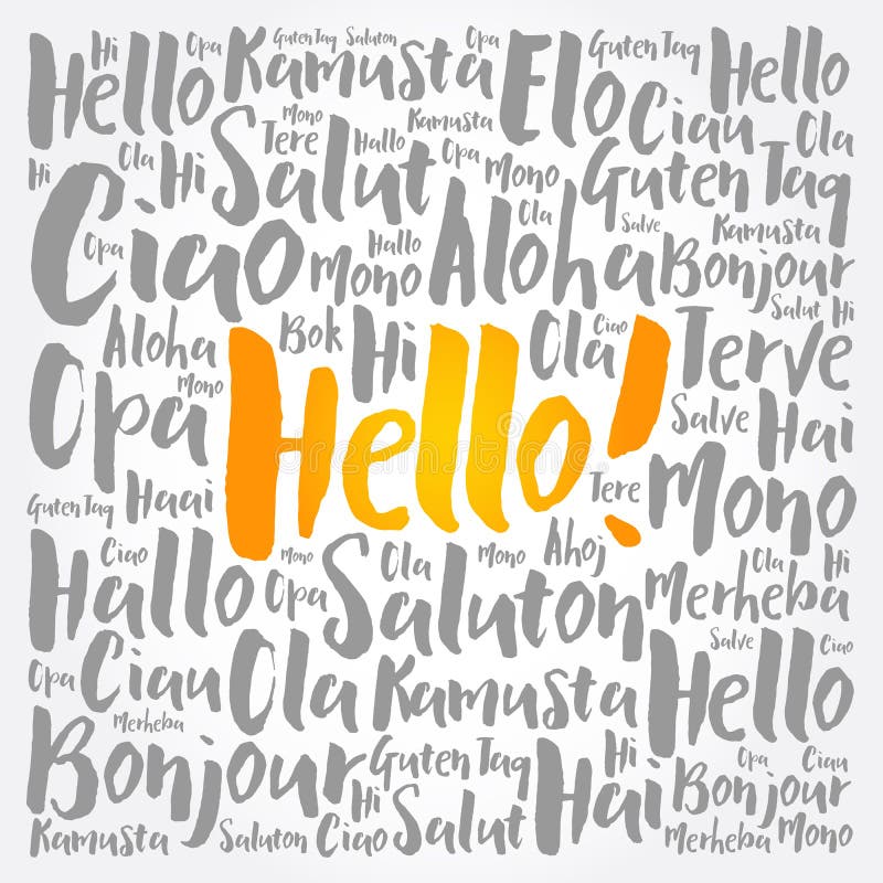 Hello Word Cloud in Different Languages of the World Stock Illustration ...