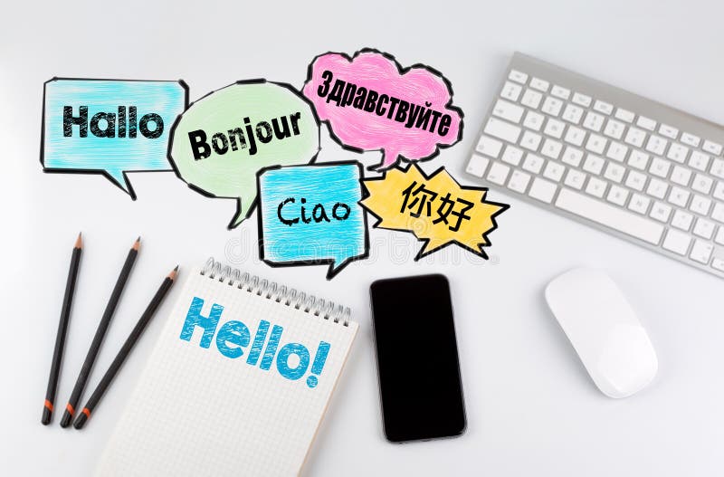 Hello Word in Different Languages Stock Photo - Image of language ...