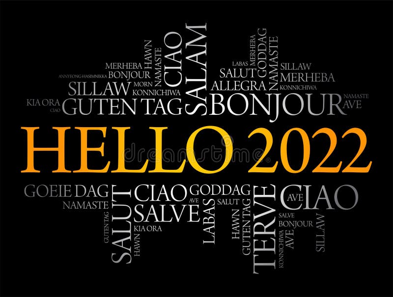 Hello 2022 Word Cloud in Different Languages of the World, Concept ...
