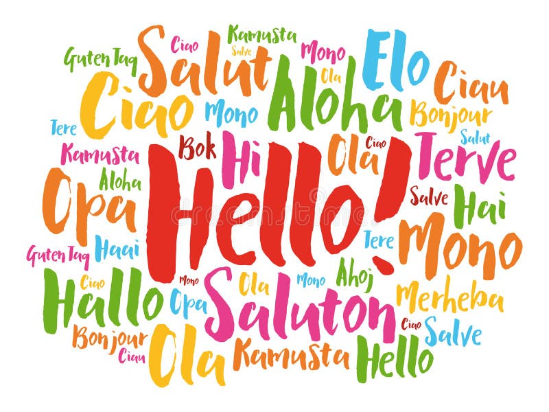Hello Word Cloud in Different Languages of the World Stock Illustration ...