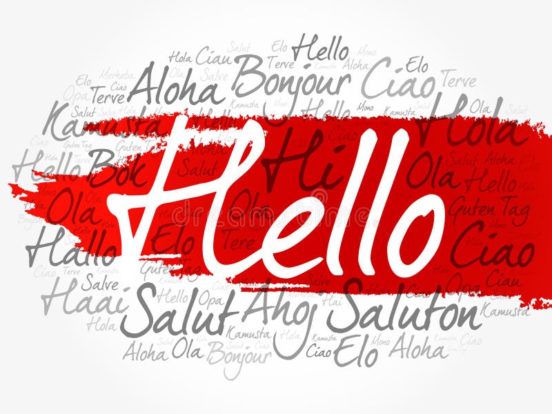 Hello Word Cloud in Different Languages Stock Illustration ...