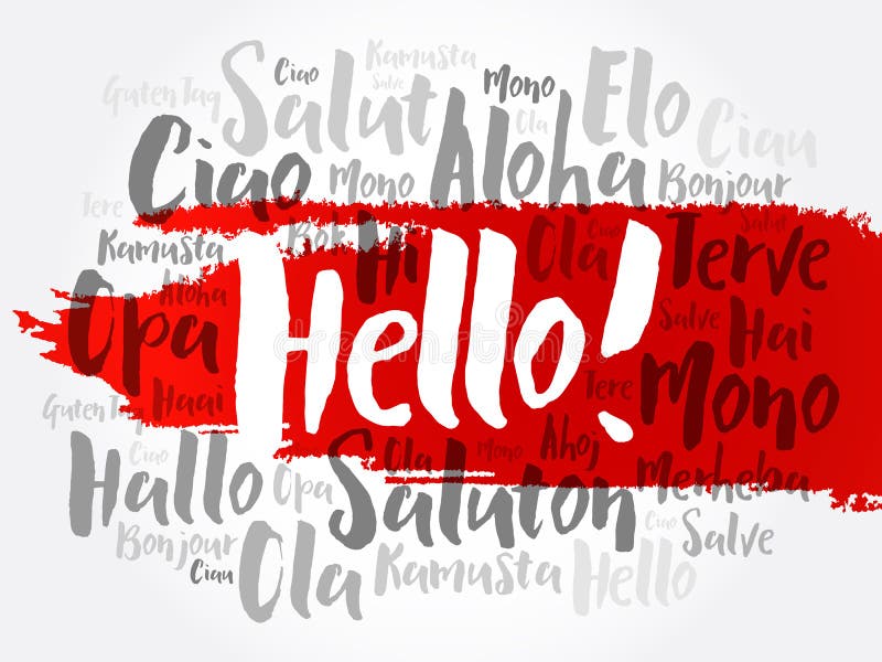 Hello Word Cloud in Different Languages Stock Illustration ...