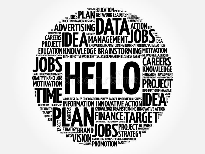 HELLO word cloud stock illustration. Illustration of introduction ...