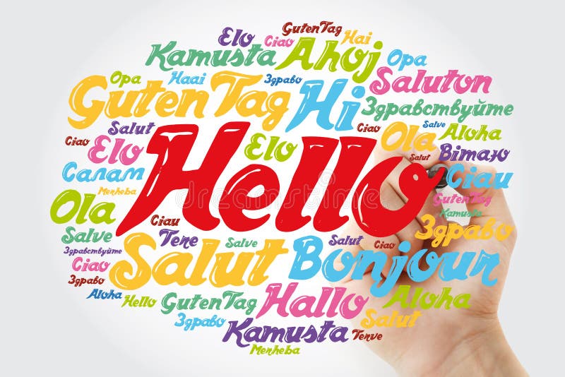 Hello Word Cloud with Marker in Different Languages of the World ...