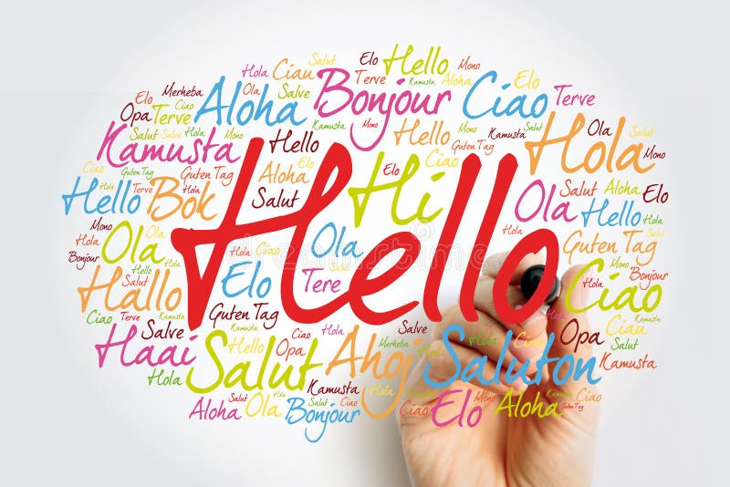 Hello Word Cloud with Marker in Different Languages of the World ...
